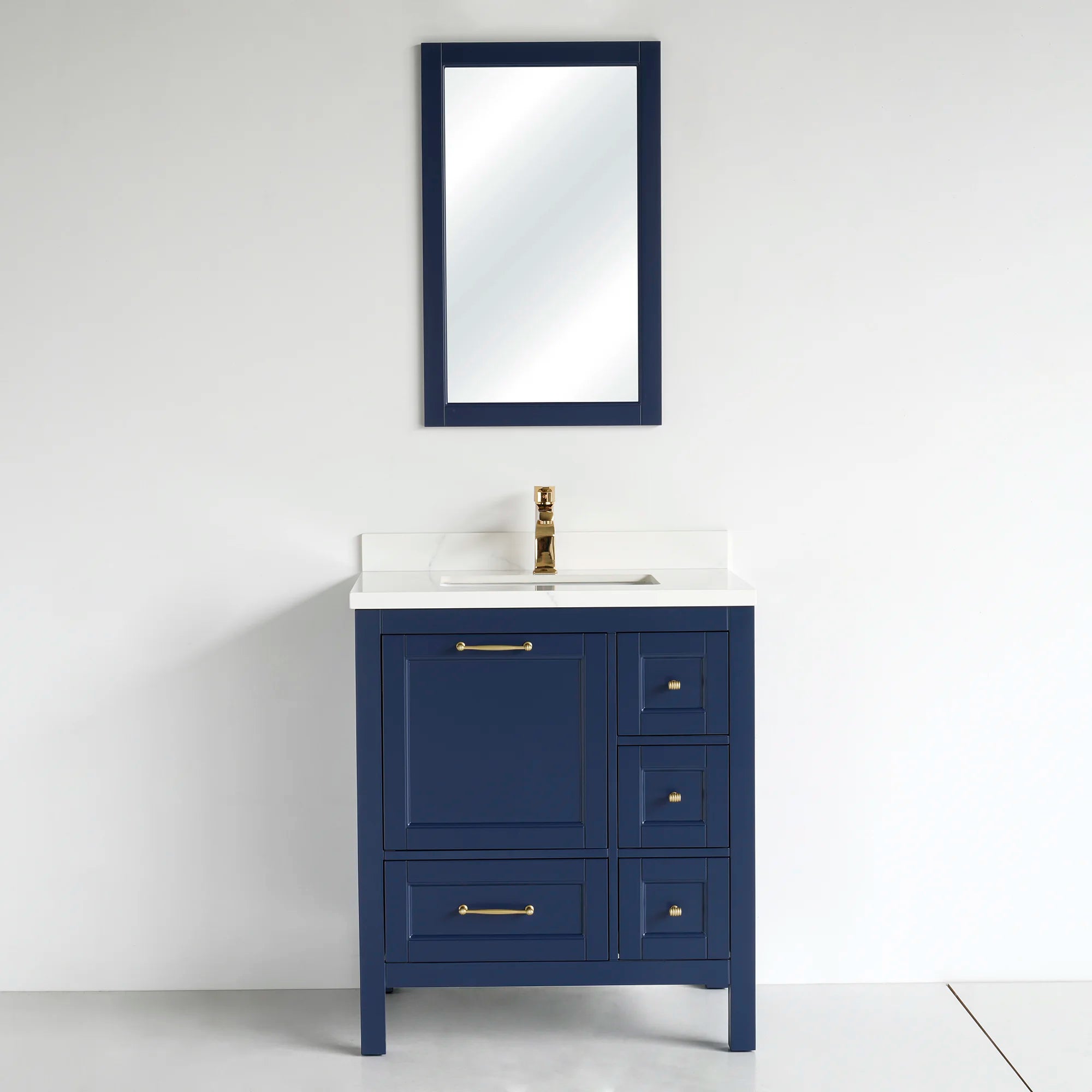 30 Inch Navy Blue Selena Bathroom Vanity with Countertop – Avaluxury