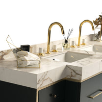 Ayasofya 72 Inch Green Double Sink Vanity with Countertop – Avaluxury