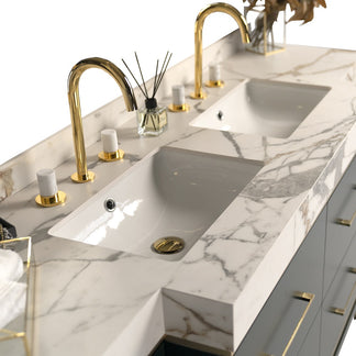 Ayasofya 72 Inch Green Double Sink Vanity with Countertop – Avaluxury